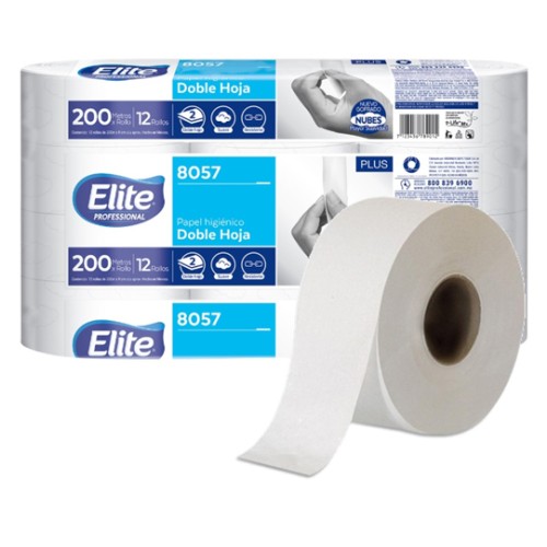Expercom.mx - Papel Higienico Jr Elite Blanco Doble 200 M X 9 Cm 12 Piezas