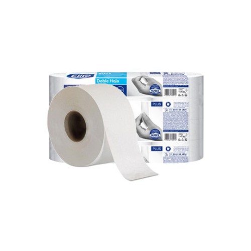 Expercom.mx - Papel higiénico blanco elite, caja c/6 r ollos jumbo 400m hjs
