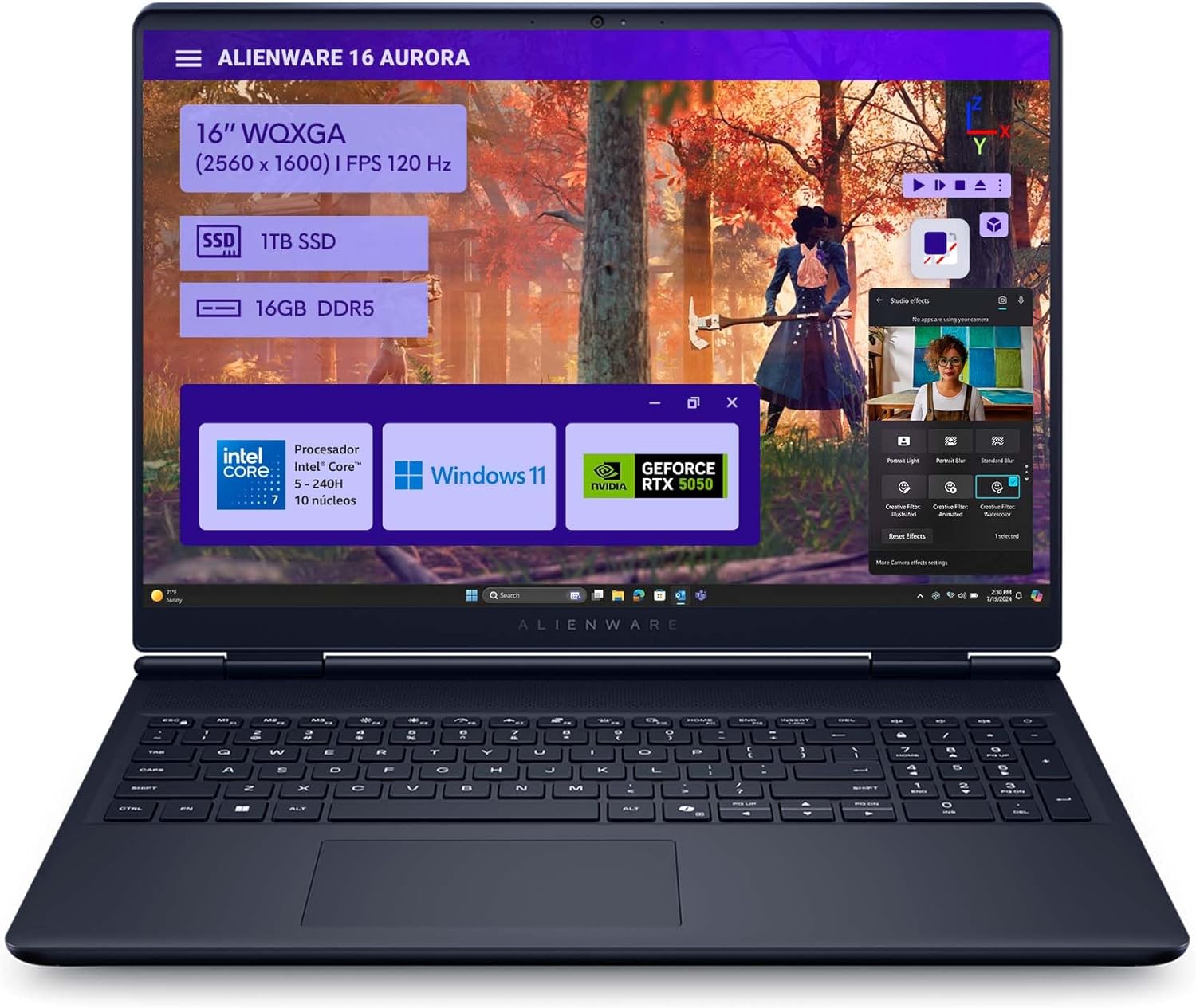 Expercom.mx - Laptop gamer alienware 16, 16", intel core ultra 7-240h, 16gb, 1tb ssd...