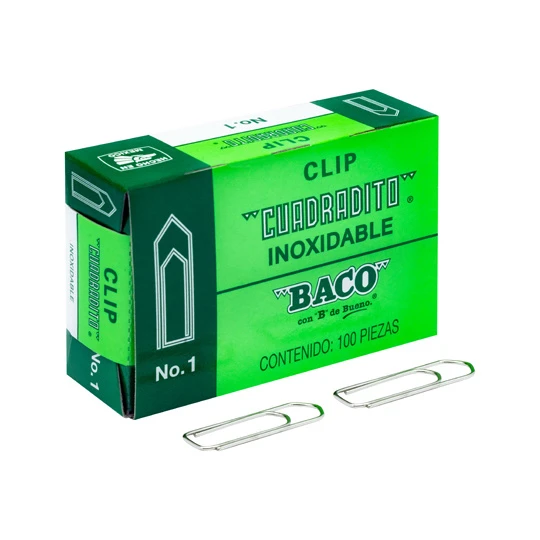 Expercom.mx - Clip Cuadrado Numero 1 Baco Caja Con 100 Clips