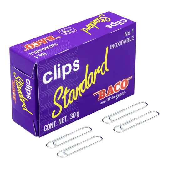 Expercom.mx - Clip Estandar Numero 1 Baco Caja Con 100 Clips