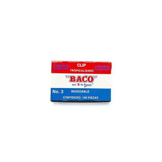 Expercom.mx - Clip Tropicalizado Numero 3 Baco Caja Con 100 Clips