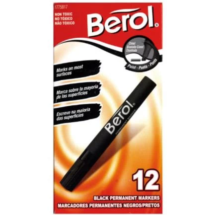 Expercom.mx - Marcador berol permanente negro c/12