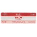 Expercom.mx - Clip baco niquelado 2 c/100 clips pqte c/10