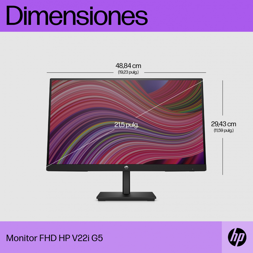 Expercom.mx - Monitor HP V22i G5 LED 21.5", Full HD, FreeSync, 75Hz ...
