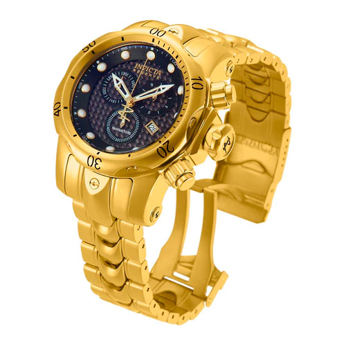 Expercom.mx - Invicta venom boy 46mm stainless steel gold black dial 5040.