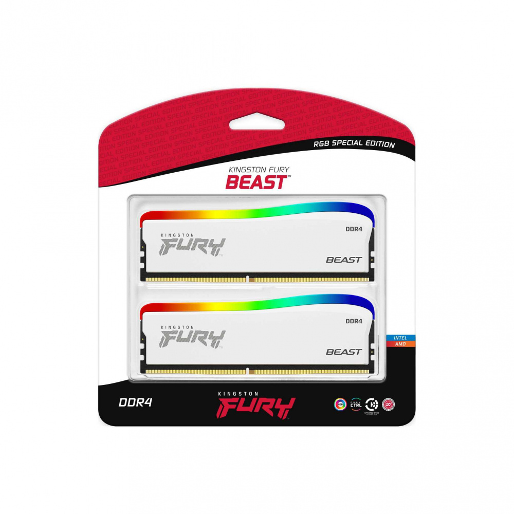 Expercom.mx - Kit Memoria RAM Kingston FURY Beast RGB DDR4, 3200MHz, 16GB (2 x 8GB),...