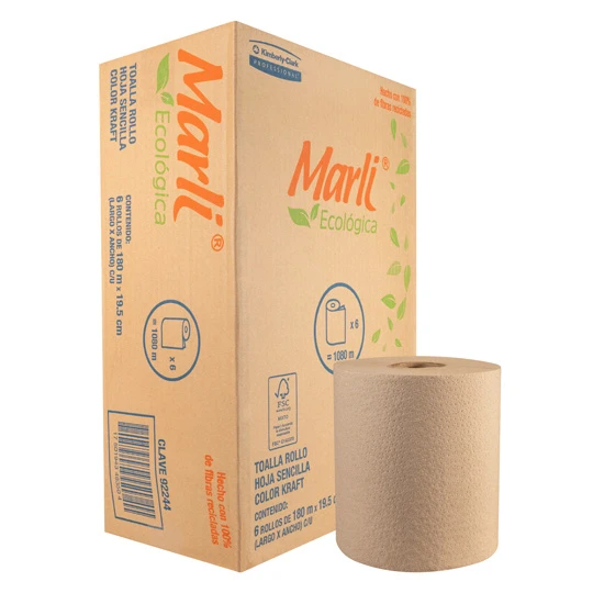 Expercom.mx - Toalla En Rollo Marli 92244 180 Metros Sencilla 6 Rollos