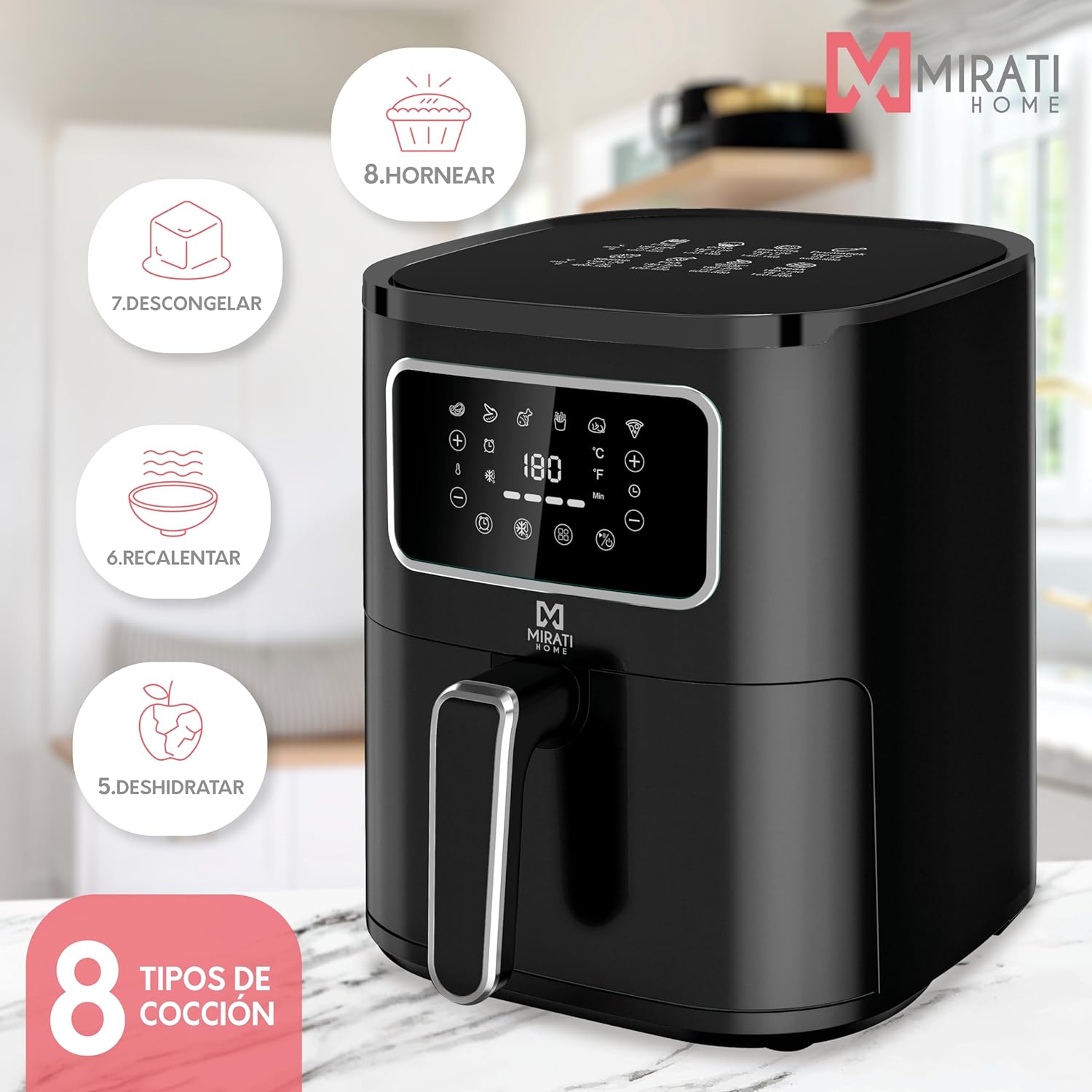 Expercom.mx - Freidora De Aire Mirati Digital 5 Litros 7 Modos ...