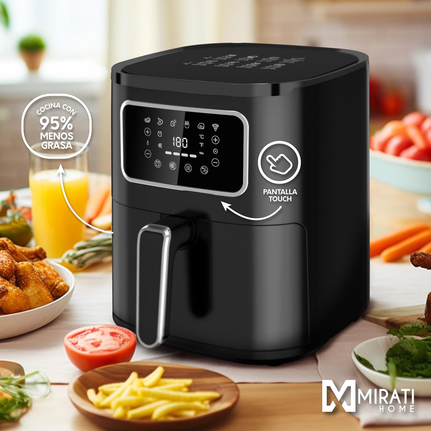 Expercom.mx - Freidora De Aire Mirati Digital 5 Litros 7 Modos ...