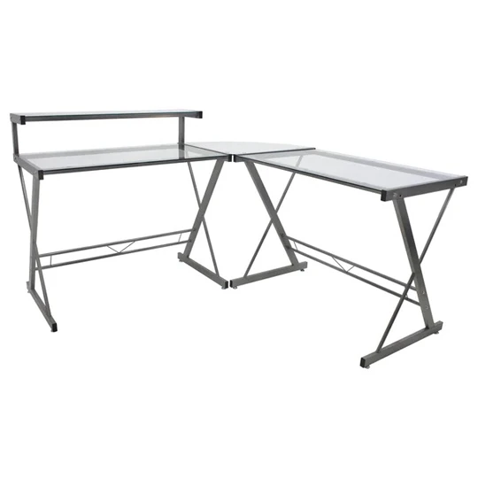 Expercom.mx - Escritorio Ejecutivo Templado Mundo In Vidrio Templado Y Metal Ut57