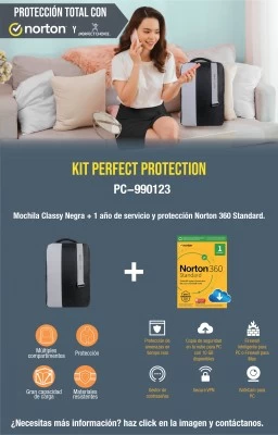 Expercom.mx - Kit mochila + antivirus perfect choice pc-990123