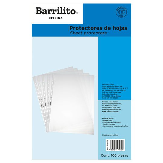 Expercom.mx - BAR-PRH-PHOF100 / PHO100 PROTECTOR DE HOJAS OFICIO