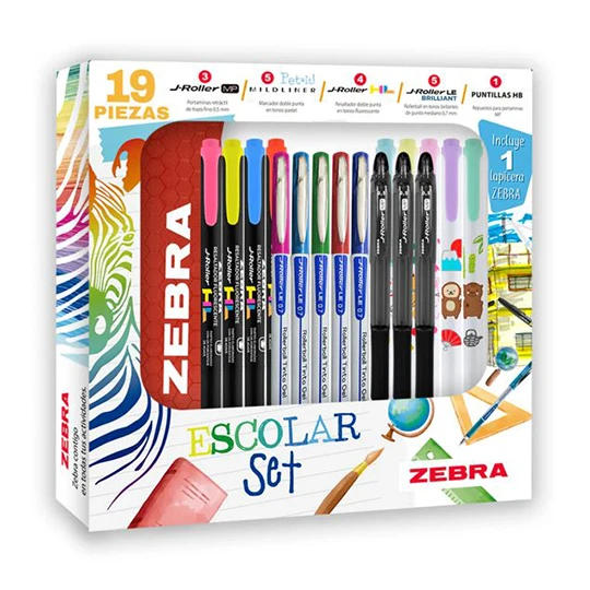 Expercom.mx - Set Escolar Zebra 19 Piezas